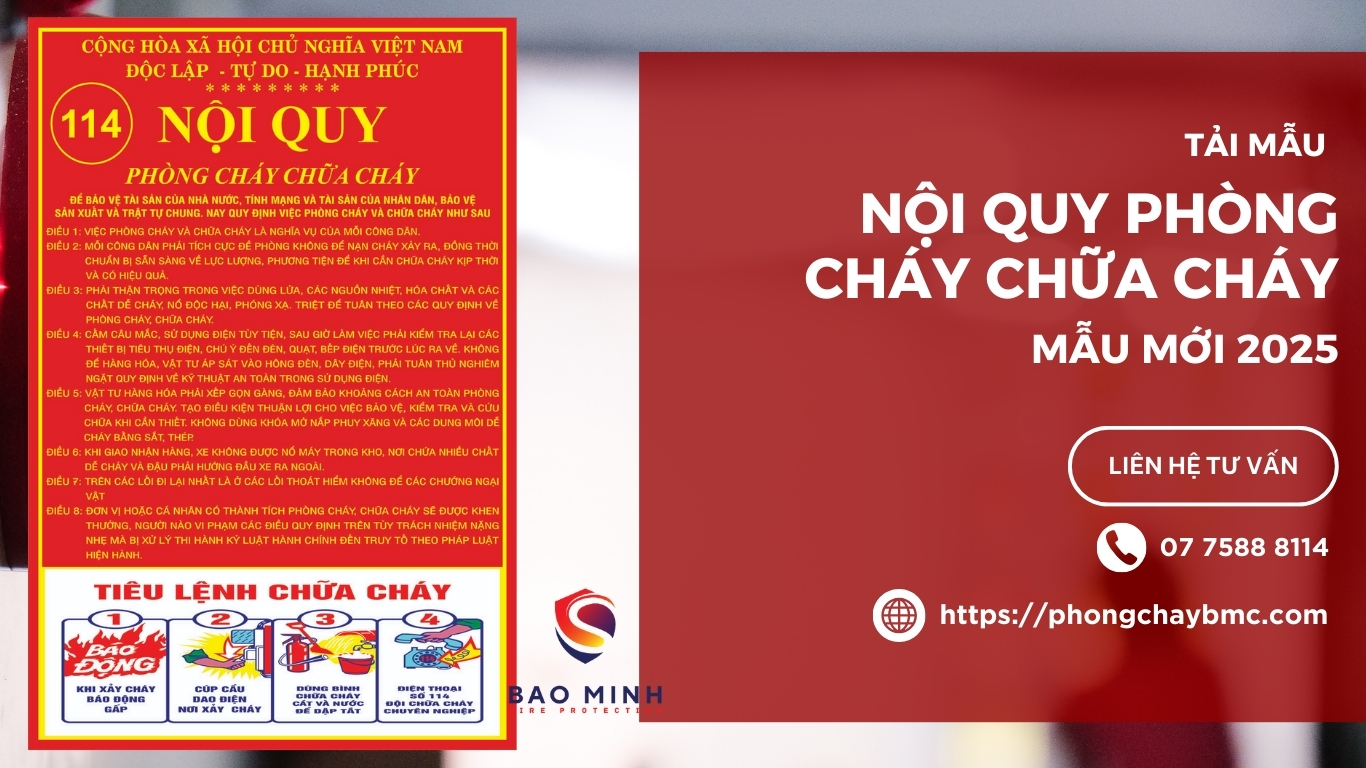 Tải mẫu chuẩn nội quy phòng cháy chữa cháy mới nhất 2026